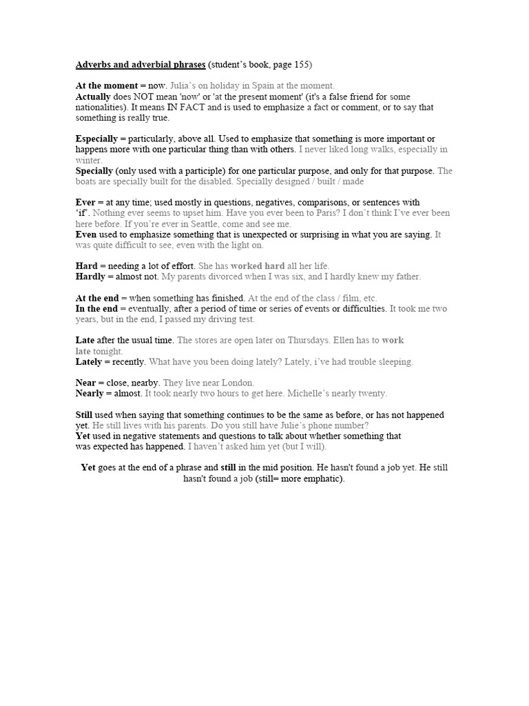 3B - Adverbs and Adverbial Phrases | PDF