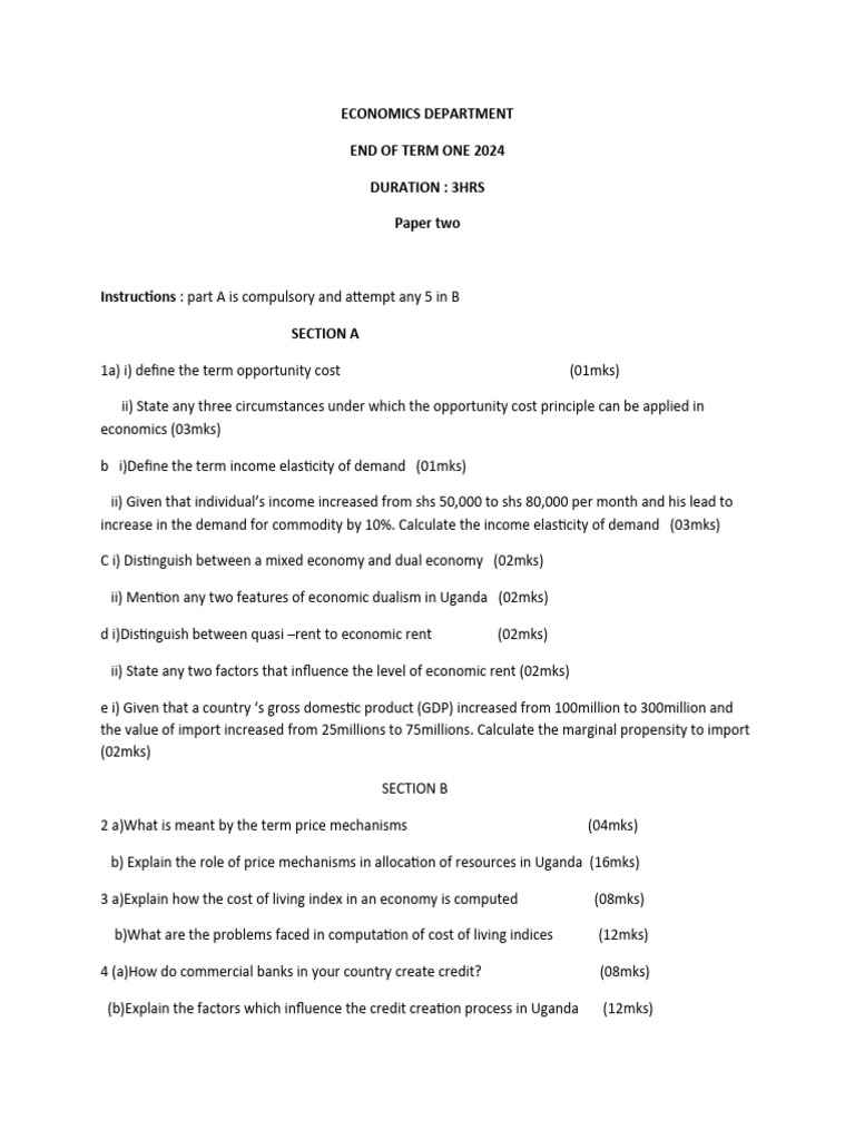 Paper Two Econ | PDF