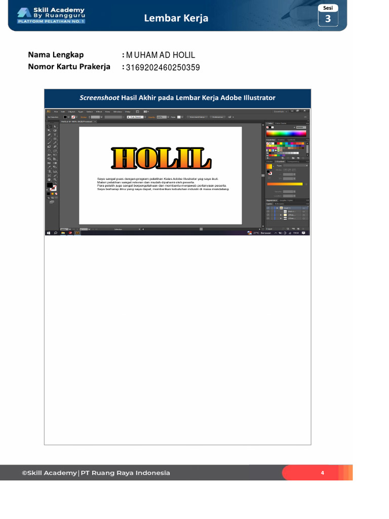 TPM 1 Membuat Teks Tipografi - (Muhamad Holil) | PDF