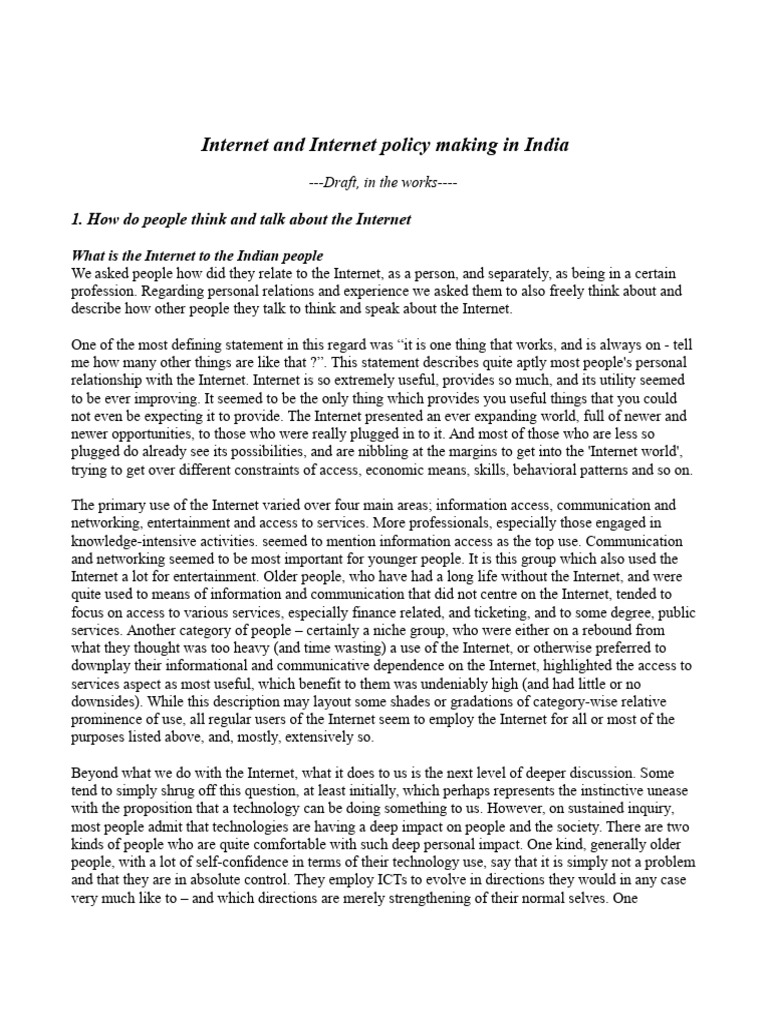 Internet and Internet Policies in India | PDF | Internet | Media ...