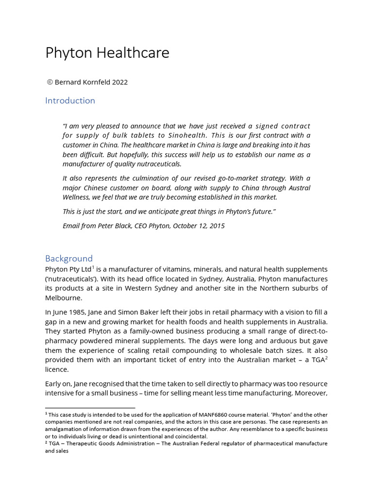 Manf6860 Case Study 2022020201 | PDF | Tablet (Pharmacy)