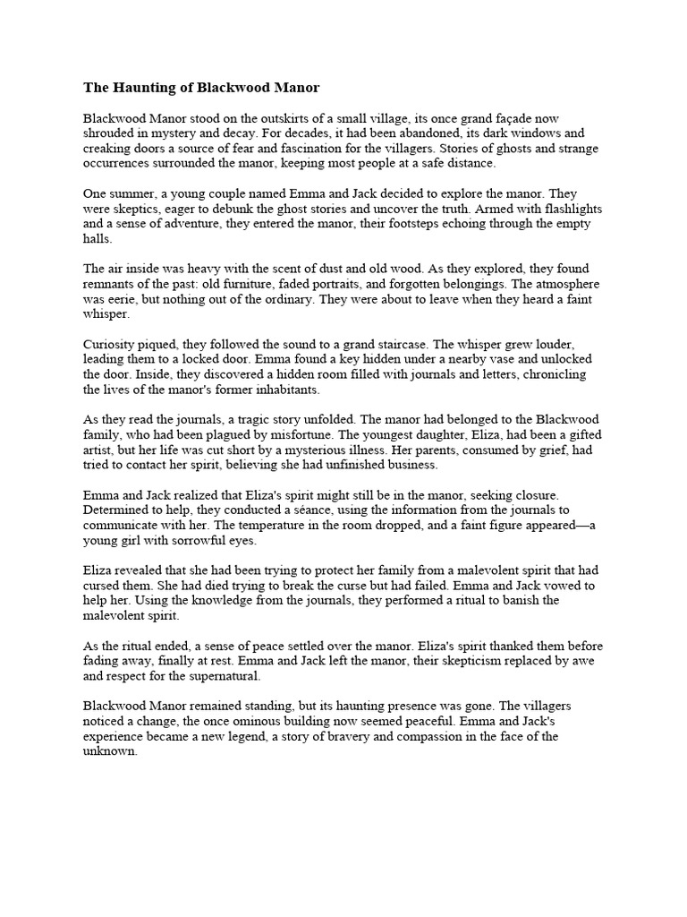 The Haunting of Blackwood Manor | PDF