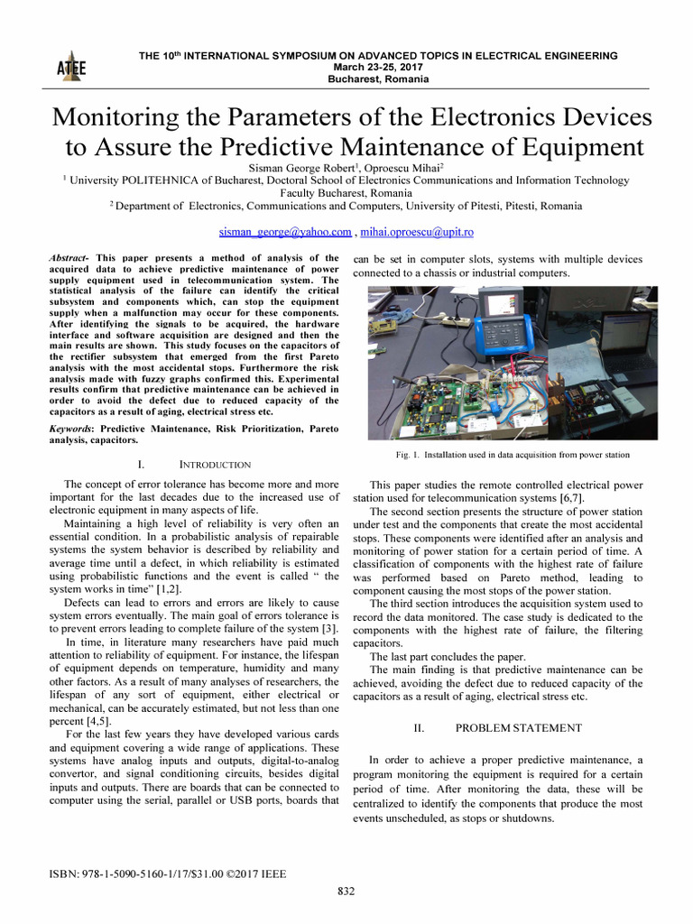 Monitoring The Parameters of The Electronics Devices To Assure The ...