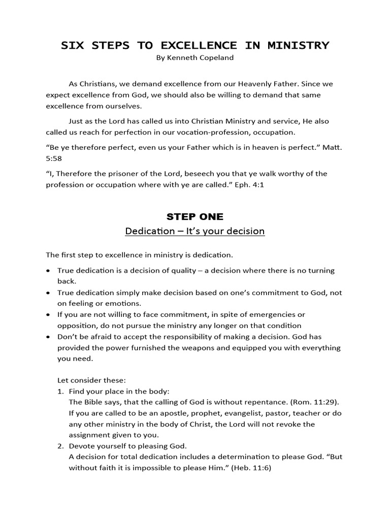 Six Steps To Excellence in Ministry | PDF | Faith | Jesus