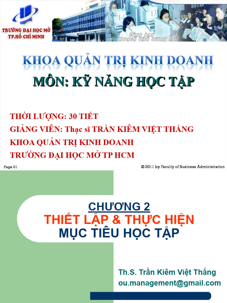 Chuong 2 Muc Tieu + Ke Hoach Hoc Tap | PDF