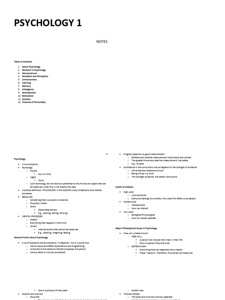 Comprehensive Psychology Study Guide | PDF | Neuron | Action Potential