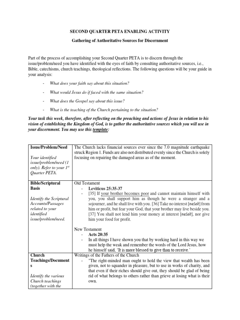 PETA Enabling Activity - Gathering of Authoritative Sources For ...