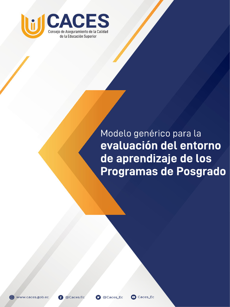 Modelo Generico para La Evaluación Del Entorno de Aprendizaje para Los Programas de Posgrado ...