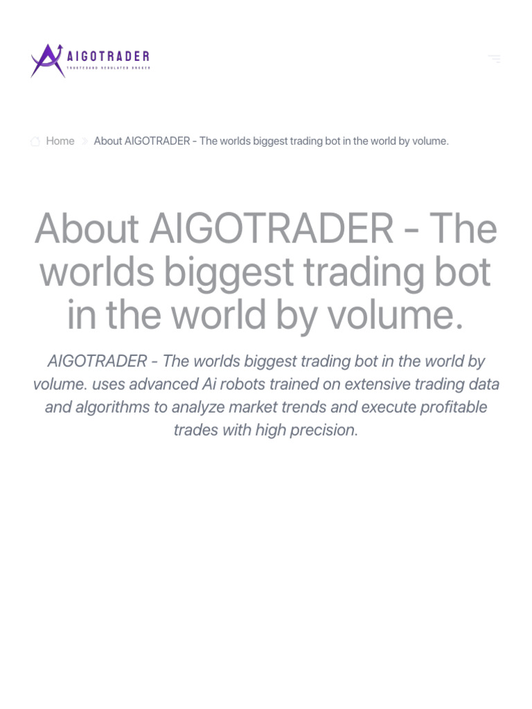 About AIGOTRADER - The Worlds Biggest Trading Bot in The World by Volume. - AIGO | PDF ...