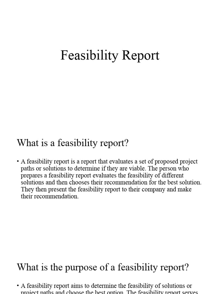 Feasibility Report | PDF | Feasibility Study | Evaluation