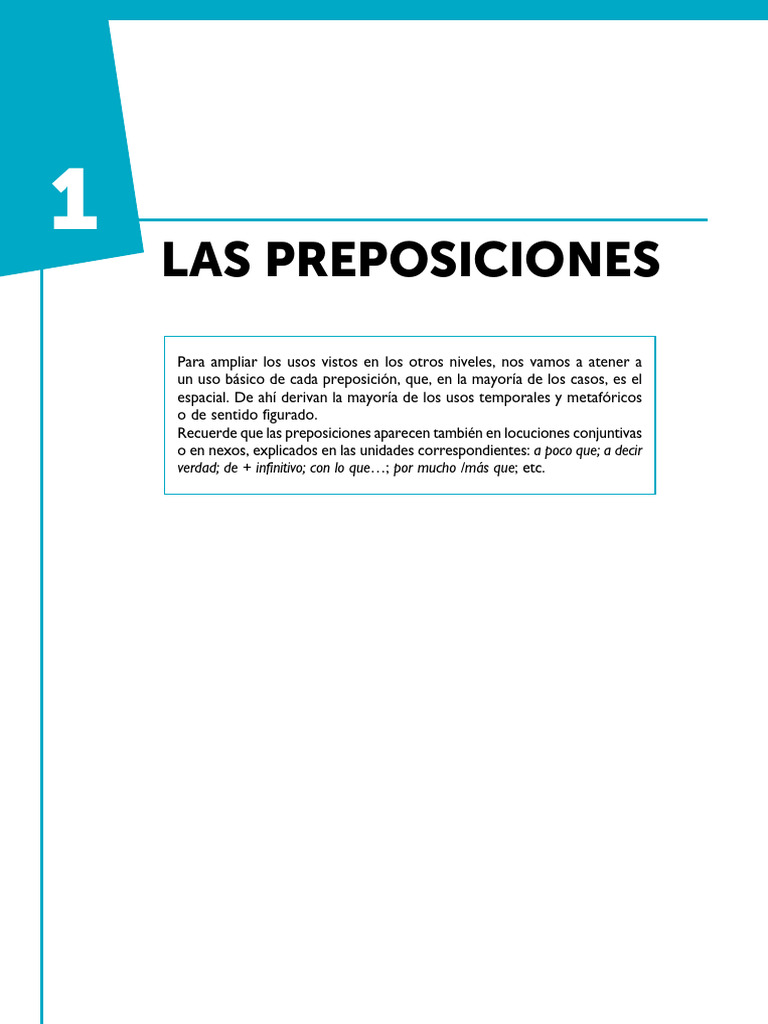 Las preposiciones C1 | PDF | Verbo | Preposición y Postposición