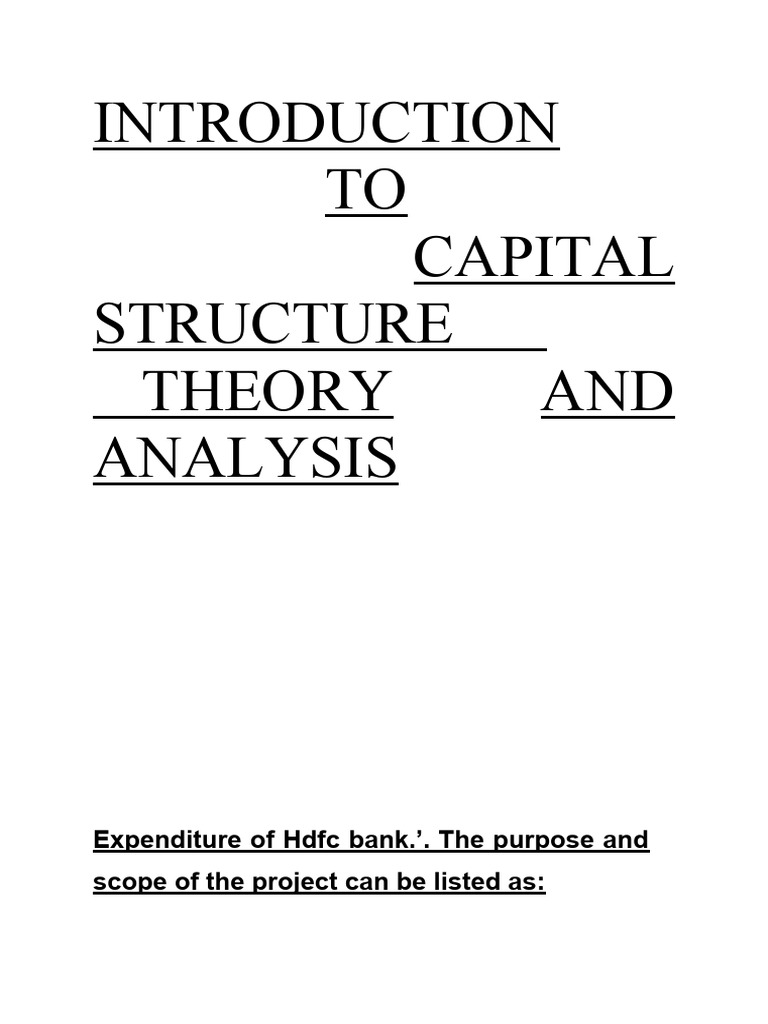 Capital Structure of HDFC Bank | Download Free PDF | Capital Structure ...