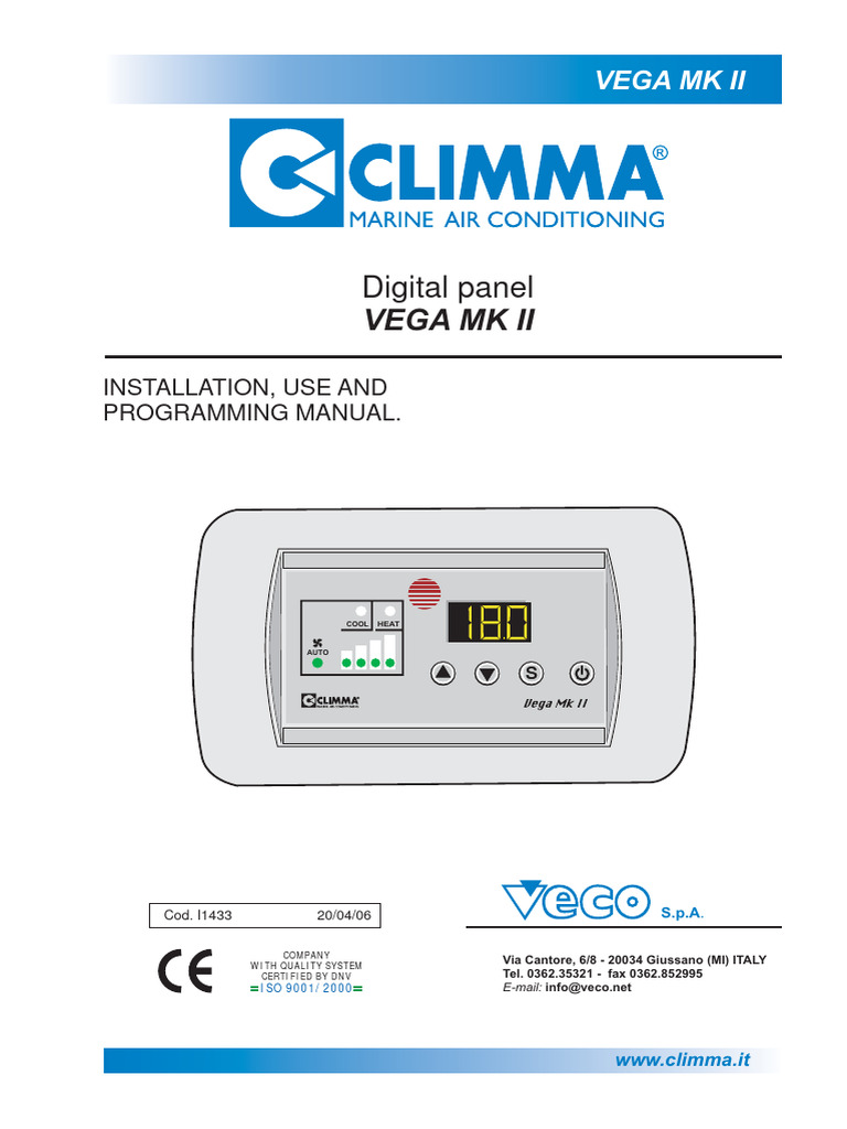 Digital Panle Climma - Vega - MK - II | PDF | Menu (Computing ...