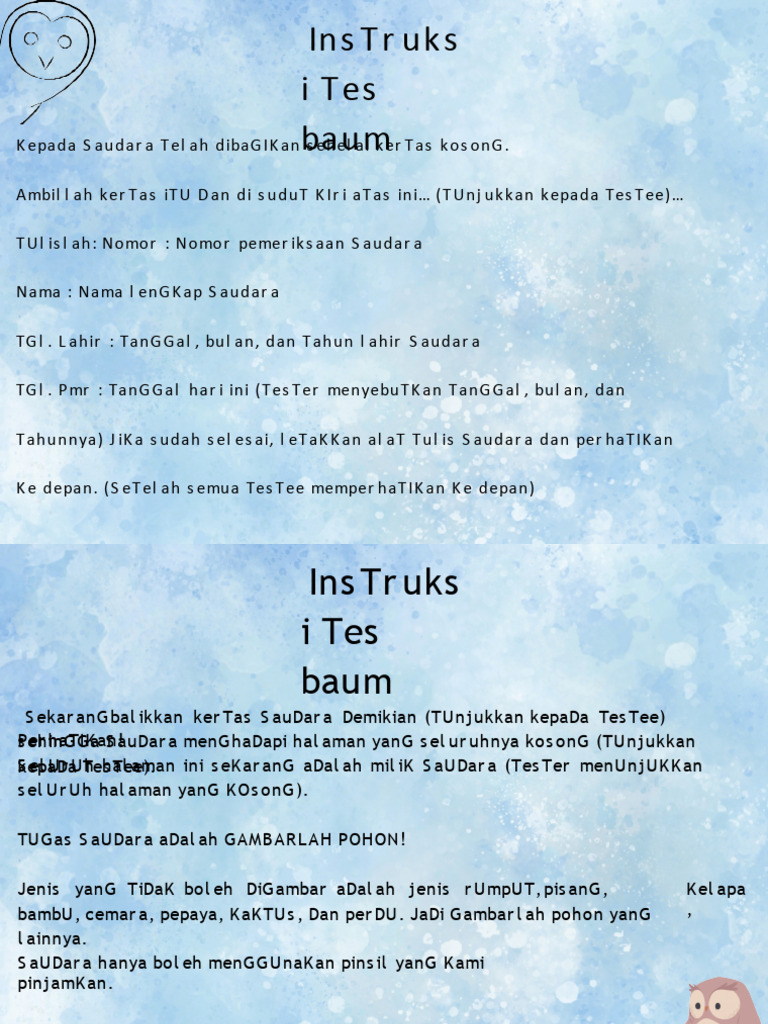 Instruksi Tes Baum | PDF