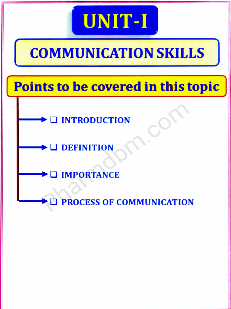 Communication Skills Unit 1 | PDF