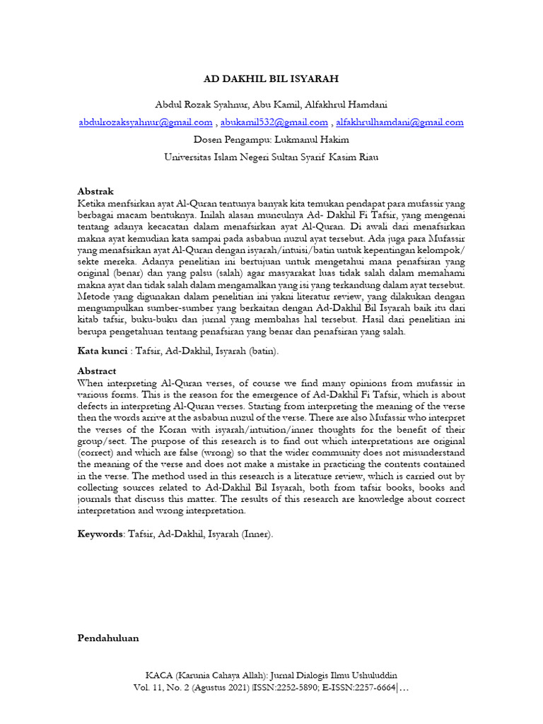 Artikel Ad Dakhil Bil Isyarah (Template Kaca) | PDF | Filsafat