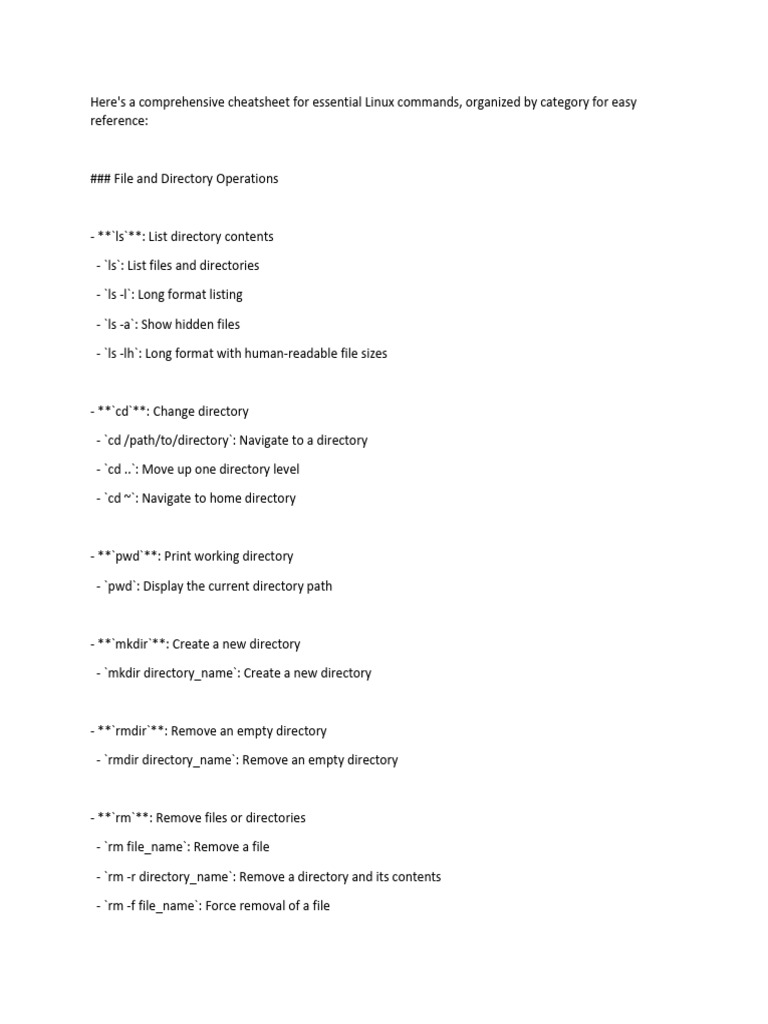 Linux Command cheatsheet-AZ | Download Free PDF | Filename | Computer File Linux Command cheatsheet-AZ | Download Free PDF | Filename | Computer File