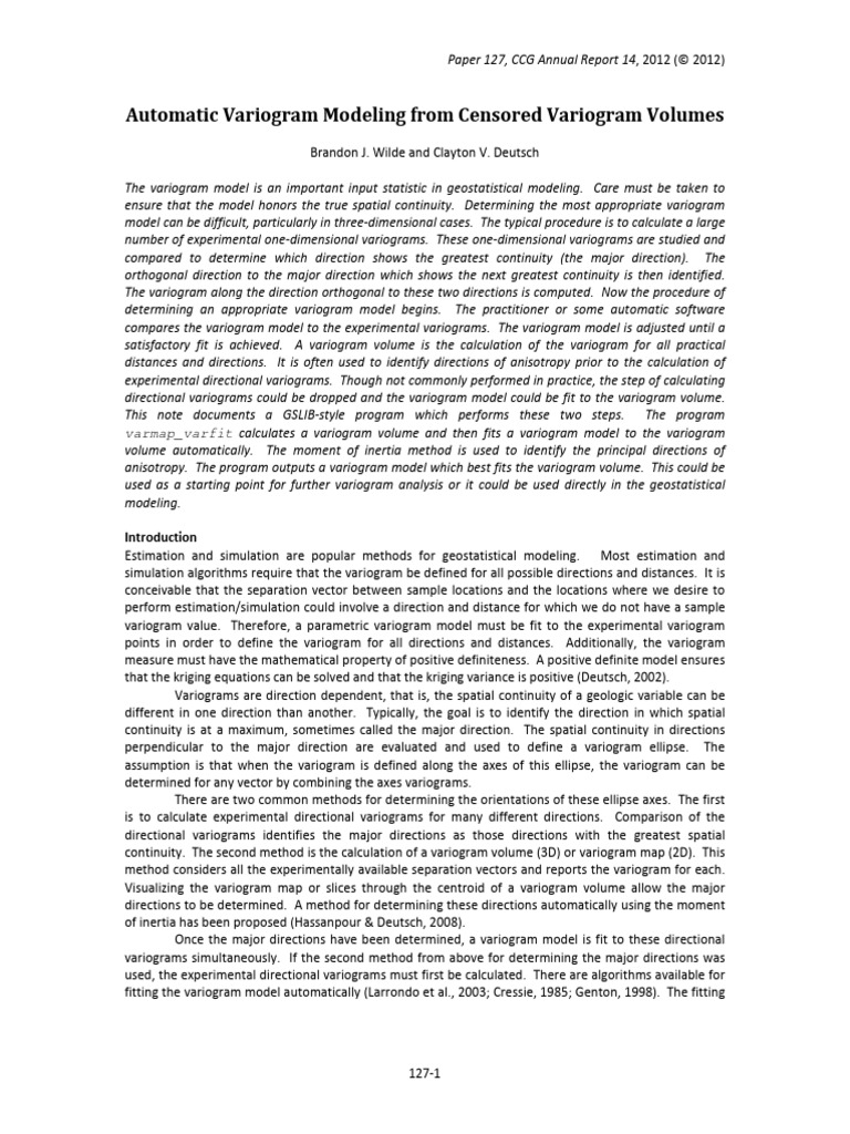 Up1 Variogram Automate | PDF | Ellipse | Statistical Theory