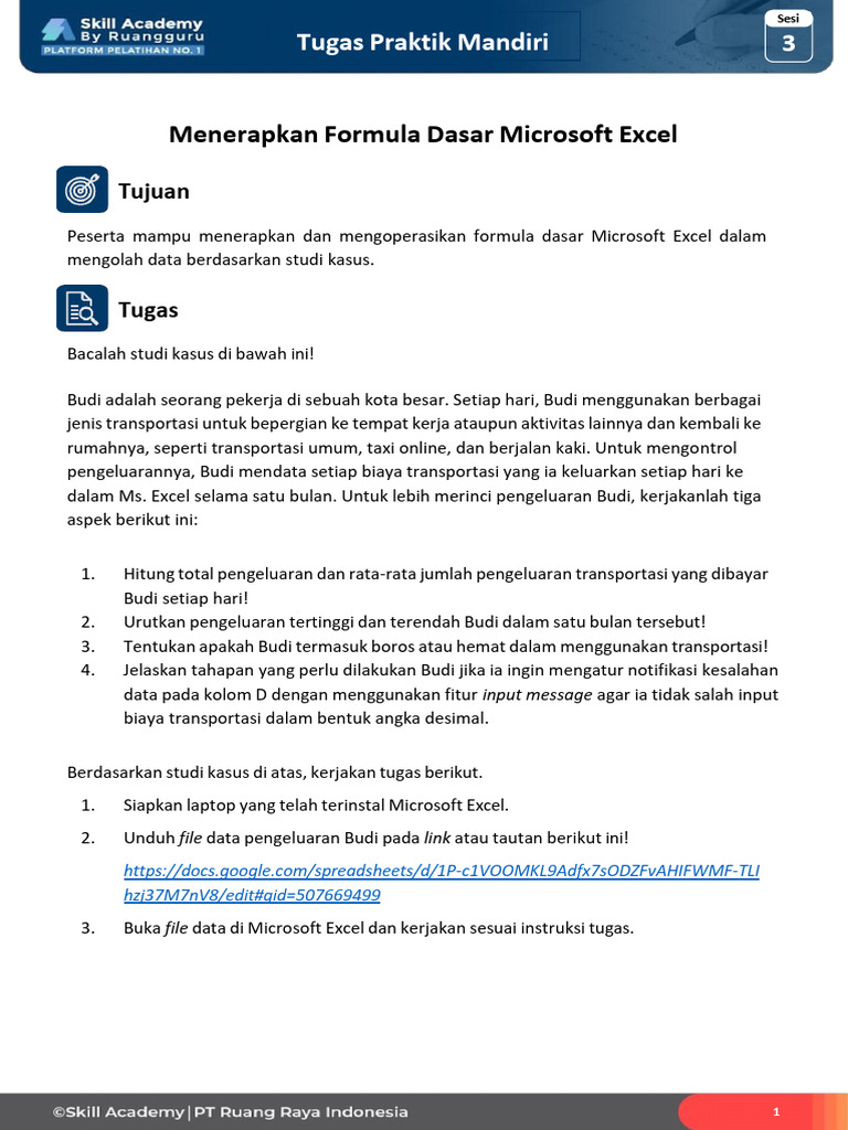 TPM 1 Menggunakan Formula Sederhana Excel - (AHMAD ARDIAN MUSHOFF) | PDF | Komputer