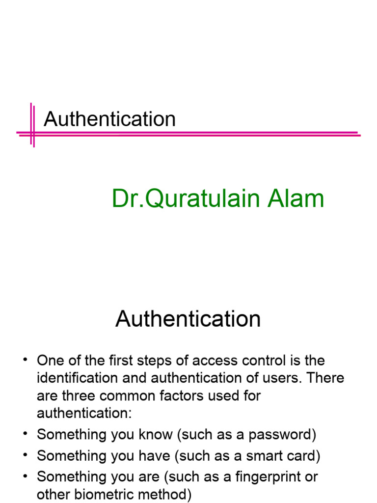 Authentication | PDF | Password | Authentication