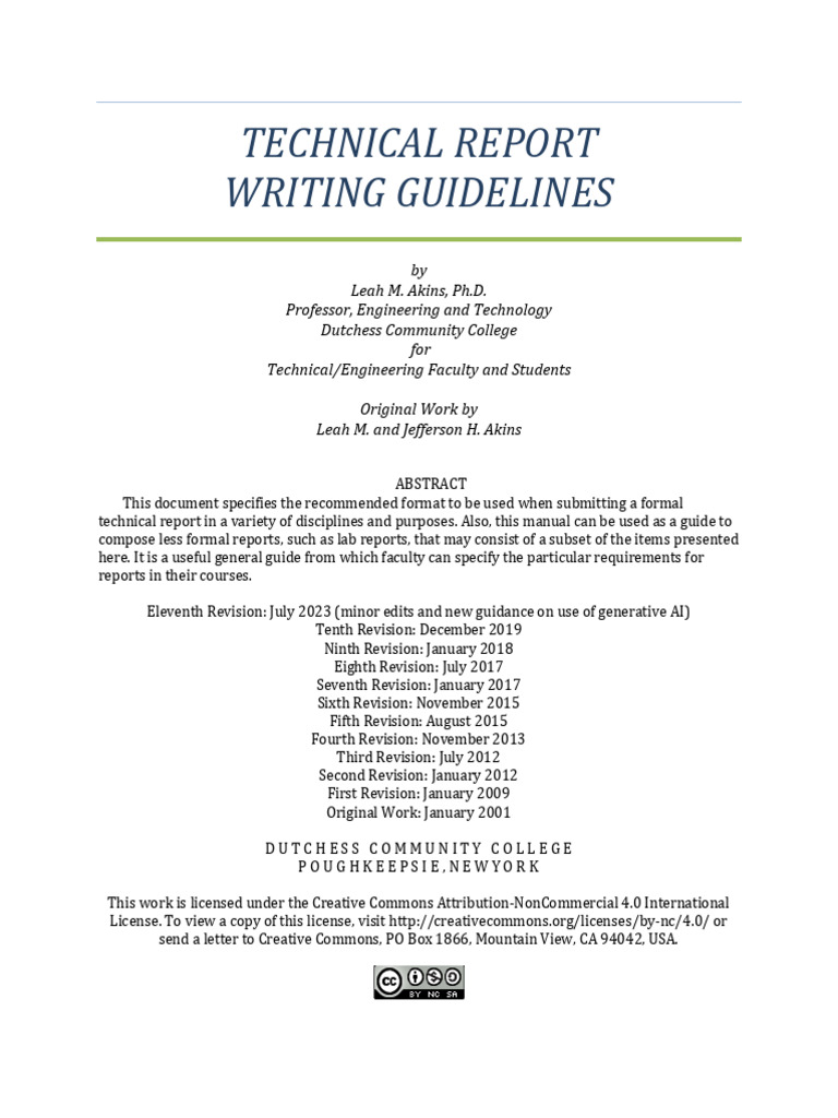 Technical Report Writing Guidelines v11 | PDF | Citation | Theory