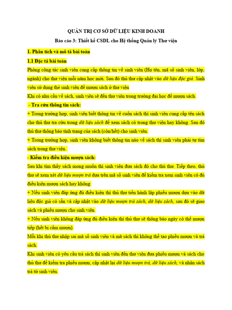 CSDL Nhom3 Qlthuvien | PDF