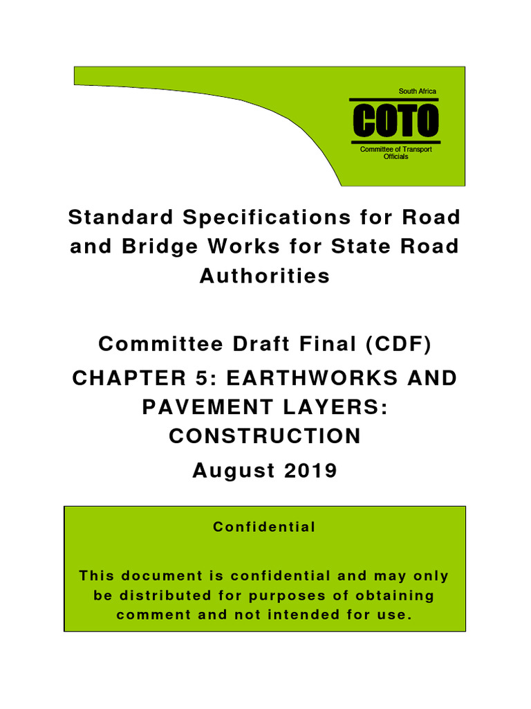 Earthworks and Pavement Standards CDF | PDF | Road | Topsoil