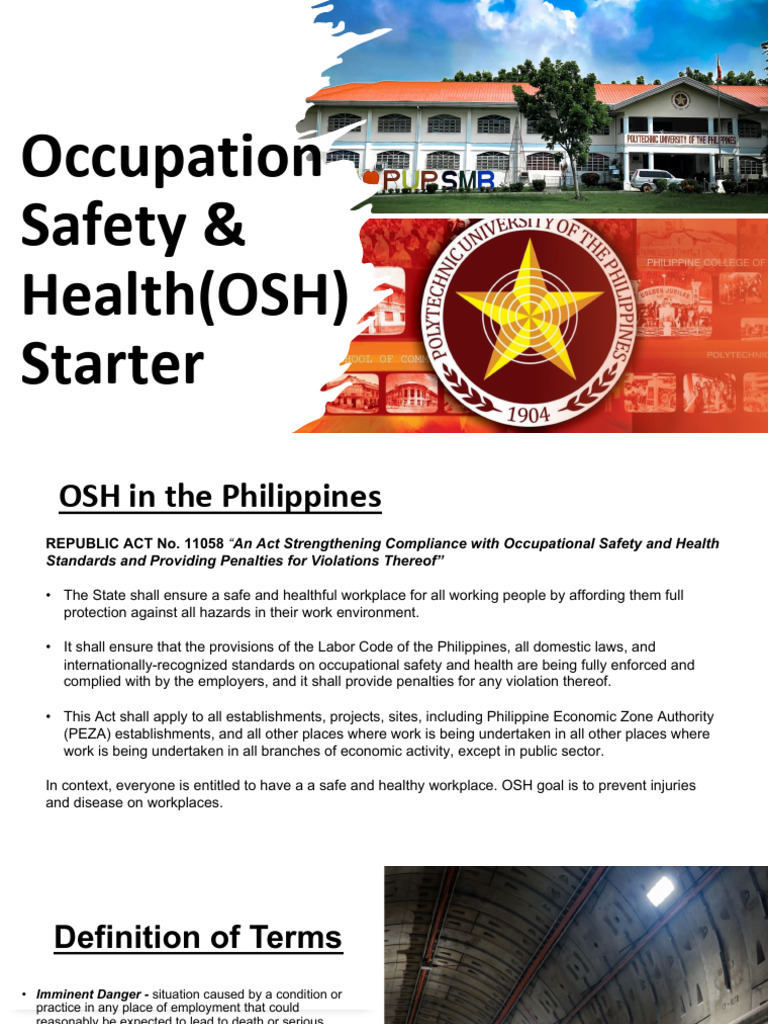 Lecture 1 Occupation Safety and Health | PDF | Occupational Safety And ...