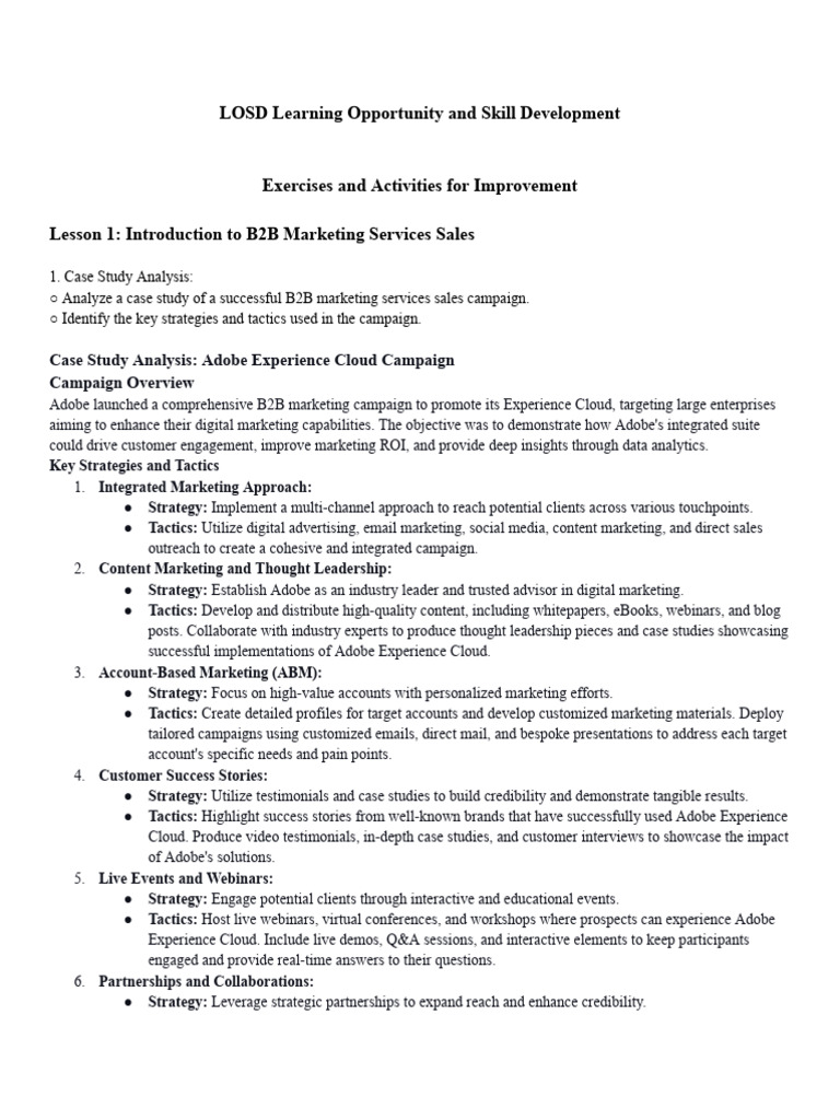 LOSD Solution Document | Download Free PDF | Marketing | Sales
