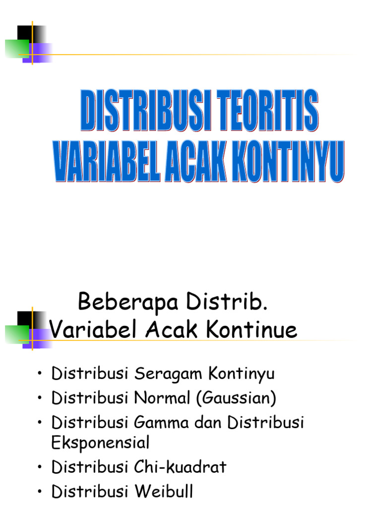 Kuliah-6. Distribusi Teoritis Variabel Acak Kontinu | PDF