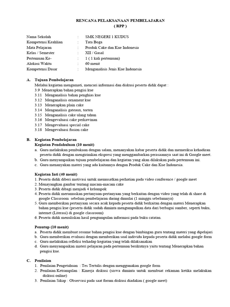 Contoh RPP Xii Boga | PDF