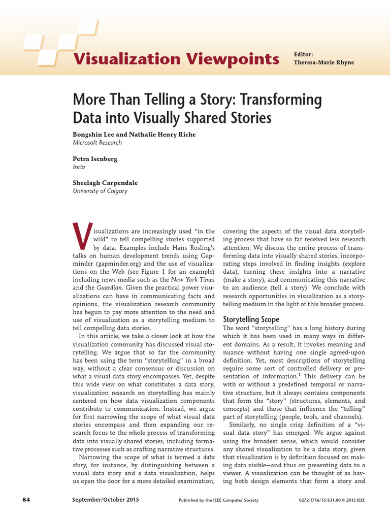 Transforming Data in Storytelling | PDF | Visualization (Graphics) | Storytelling