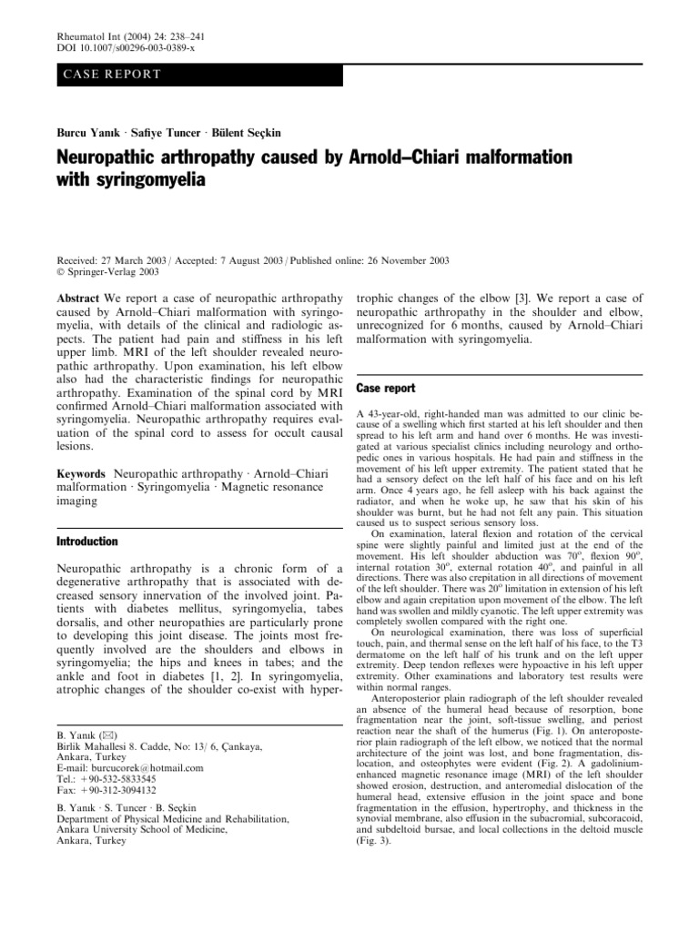 Neuropathic Arthropathy Case Study | PDF | Diseases And Disorders ...