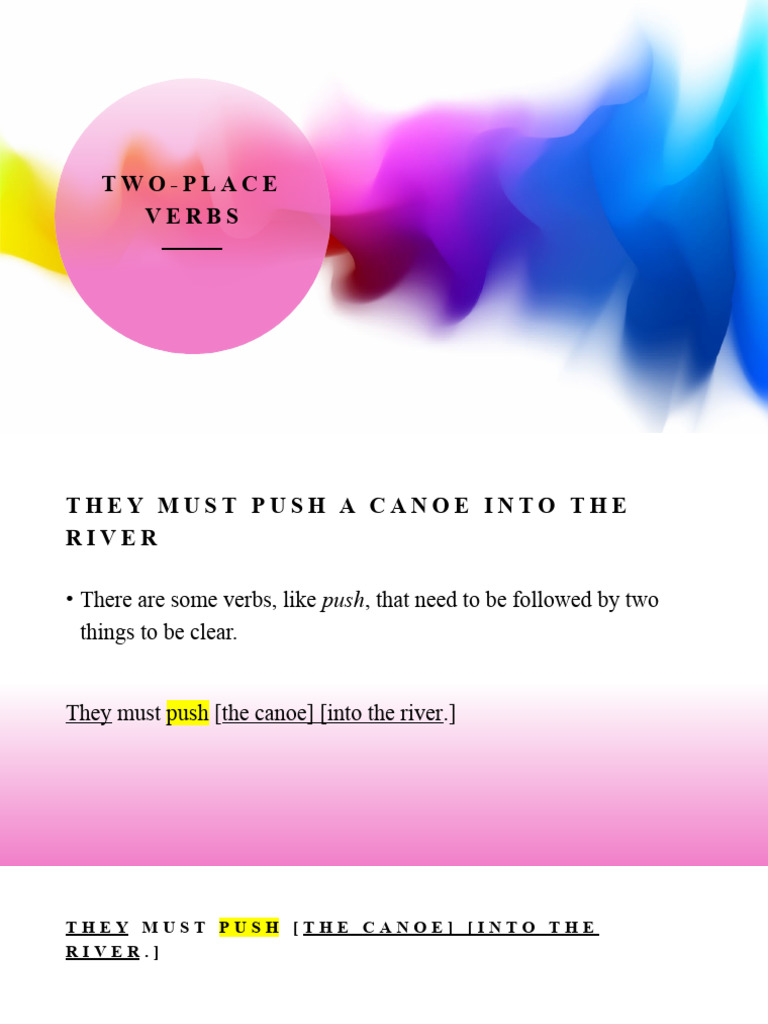 Two-place verbs | PDF