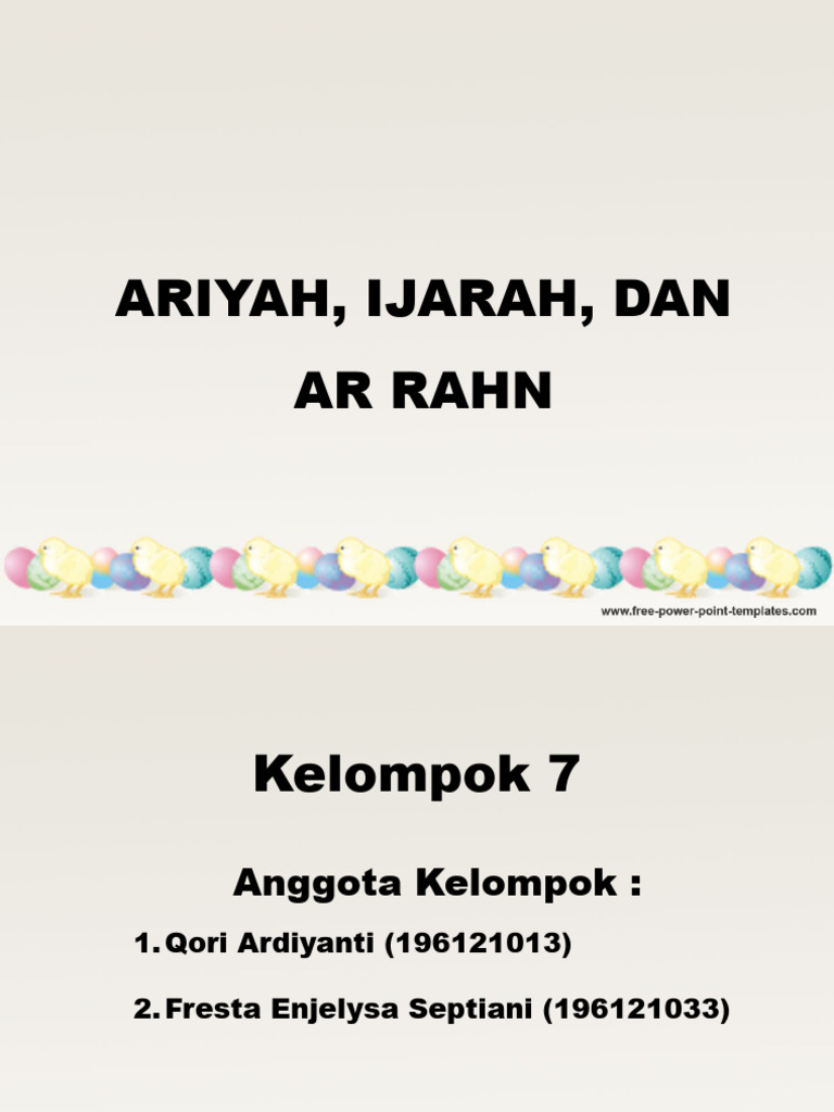 Ariyah, Ijarah, Dan Ar Rahn | PDF