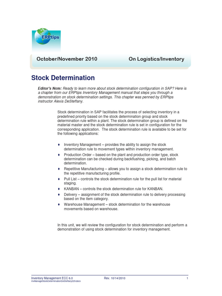 Stock Determination | Download Free PDF | Computing | Business