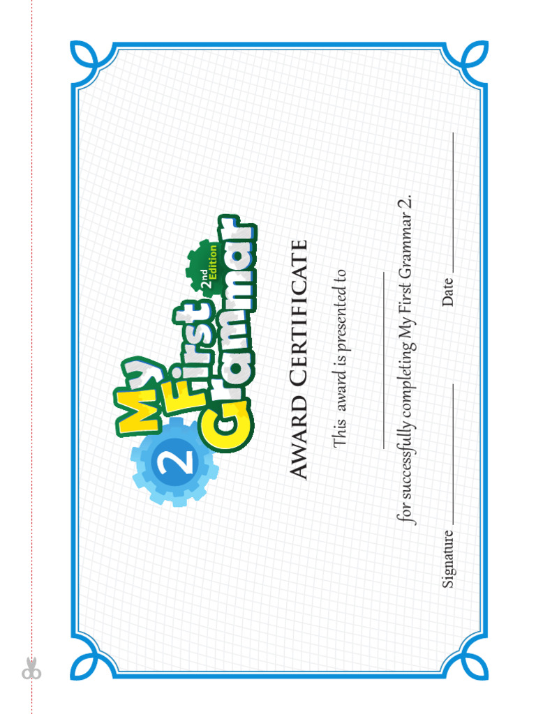 My First Grammar 2nd Edition - Student Book - 2 - Award Certificate | PDF