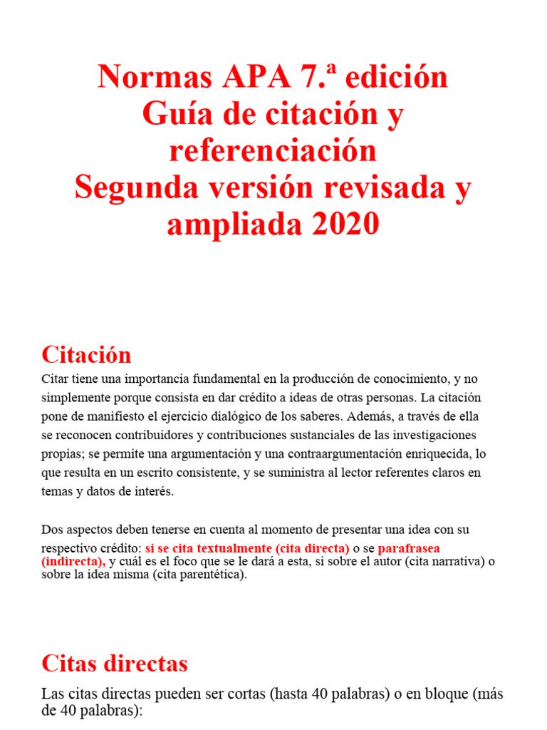 NORMAS APA 7MA EDICION | PDF