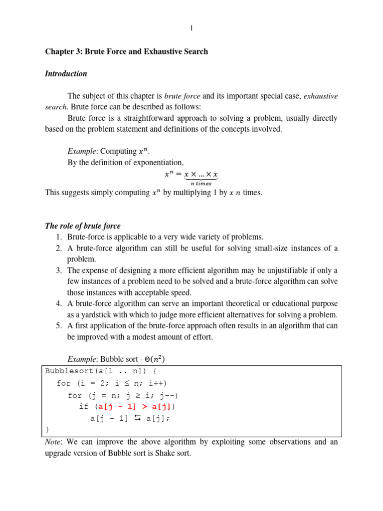 Chapter-3-Brute-Force-Student | PDF | Computer Programming | Mathematics Chapter-3-Brute-Force-Student | PDF | Computer Programming | Mathematics