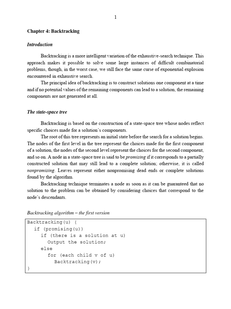 Chapter 4 Backtracking Student | PDF | Computer Science | Computational Complexity Theory
