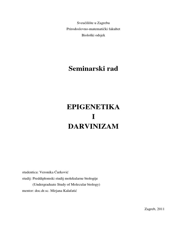 Seminarski Rad: Sveučilište U Zagrebu Prirodoslovno-Matematički ...