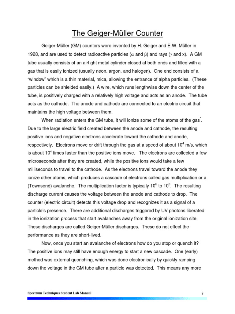GM Counter | PDF | Ionization | Radiation