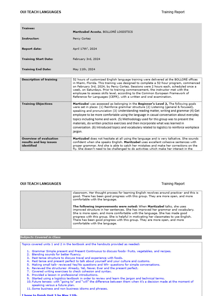 Beginner Class Level 2 - Maritzabel Acosta | PDF | English Language ...