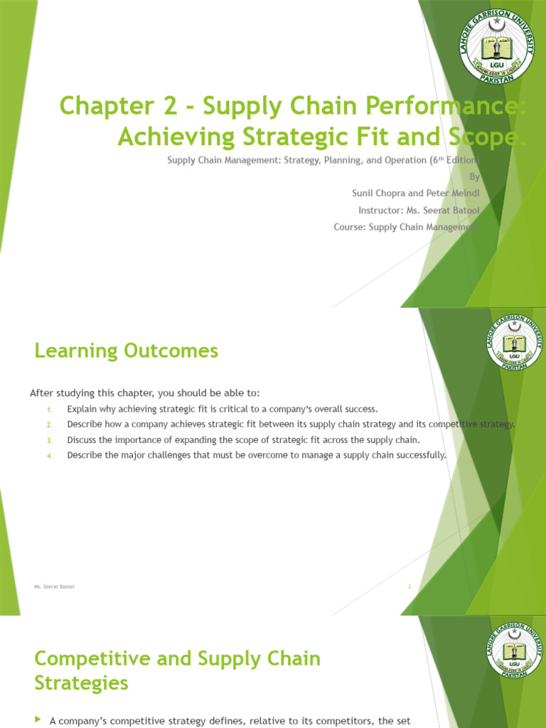 Chapter 2 - Supply Chain Performance Achieving Strategic Fit and Scope ...