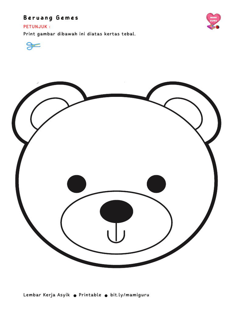 Dadu Permainan Beruang Gemes Printable | PDF