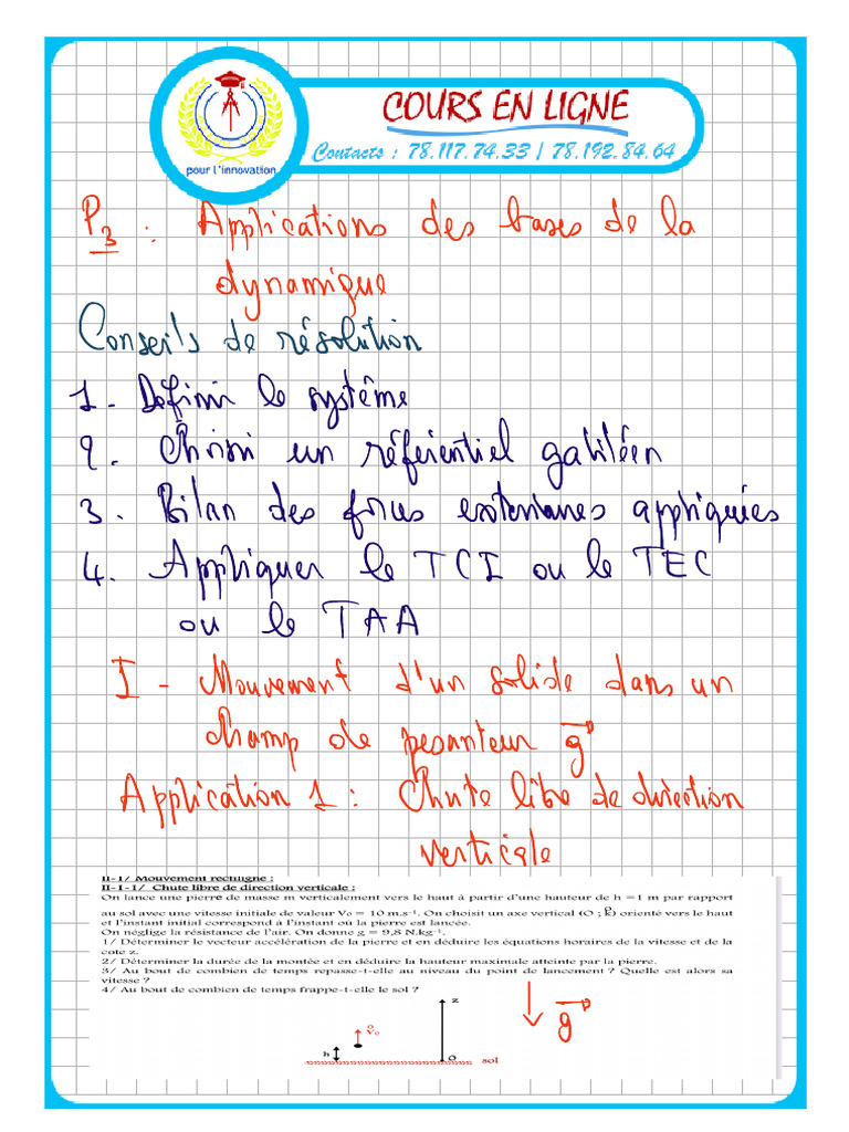 Applications Des Bases de La Dynamique | PDF