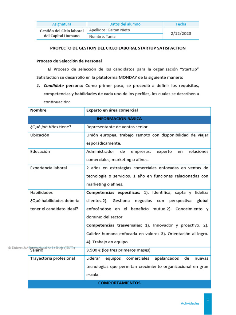 Ciclo Laboral - Caso 1 Grupo 24 Equipo 6 | PDF | Sicología | Software