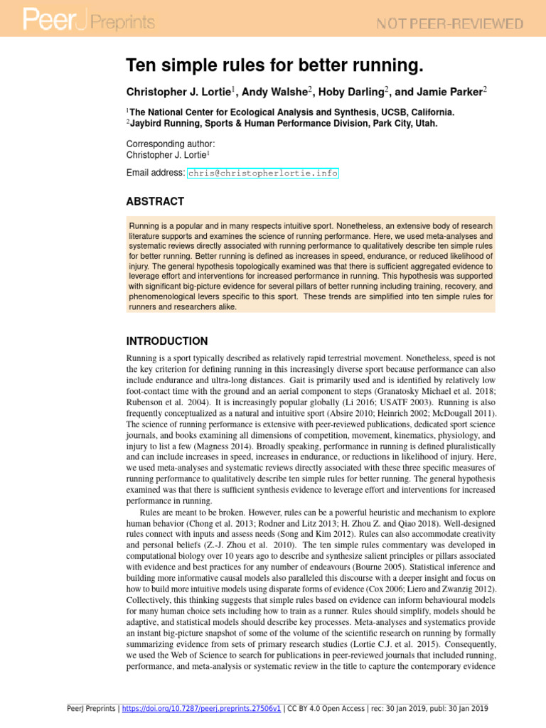 Ten Simple Rules For Better Running | Download Free PDF | Running ...