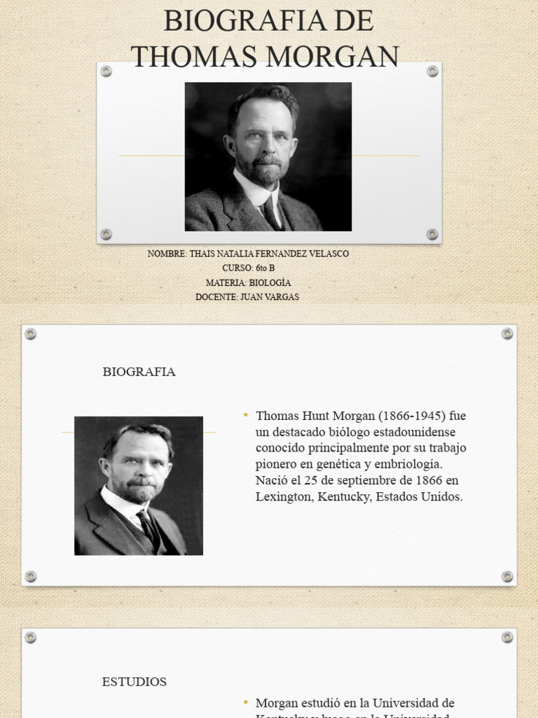 Biografia de Thomas Morgan | Descargar gratis PDF | Ciencias de la vida ...
