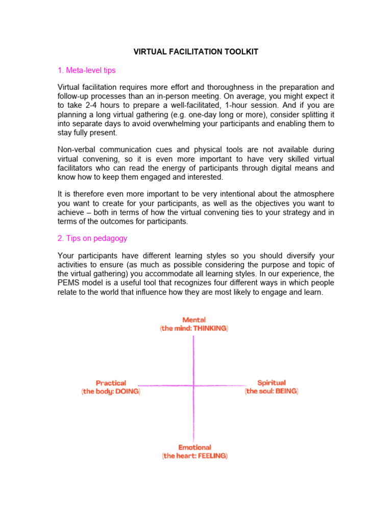 Virtual-Facilitation-Toolkit | PDF | Learning Styles | Learning